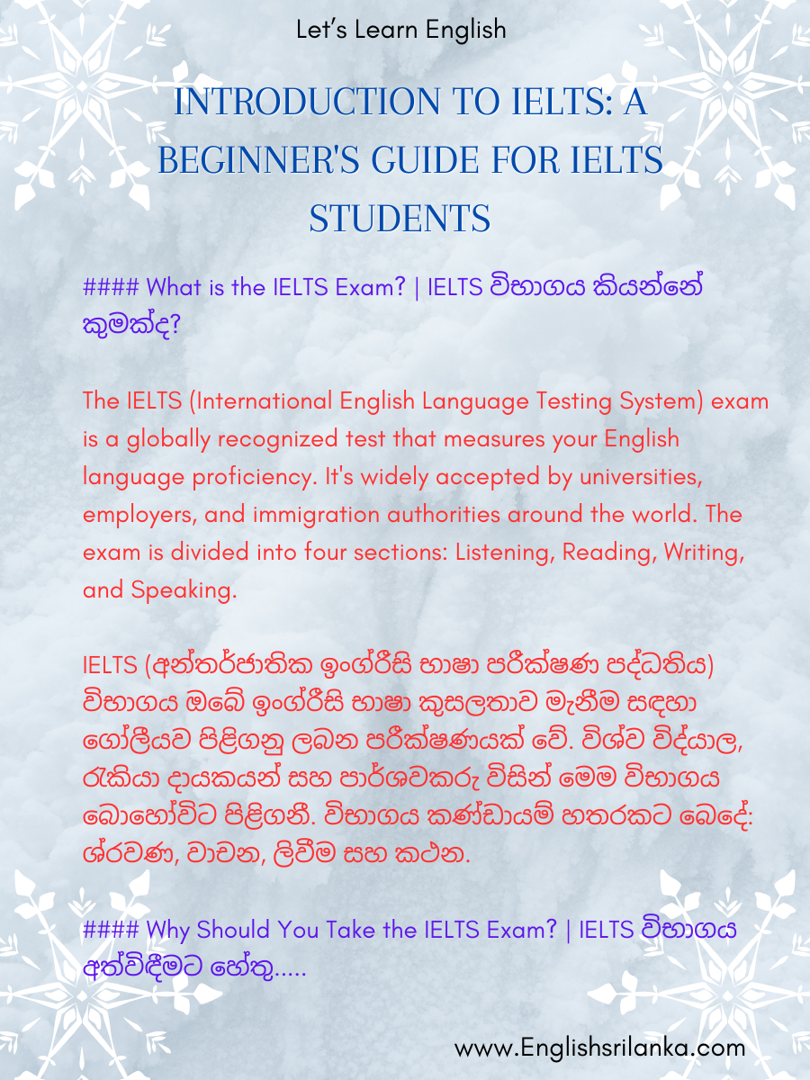Introduction to IELTS: A Beginner's Guide for IELTS Students - English ...
